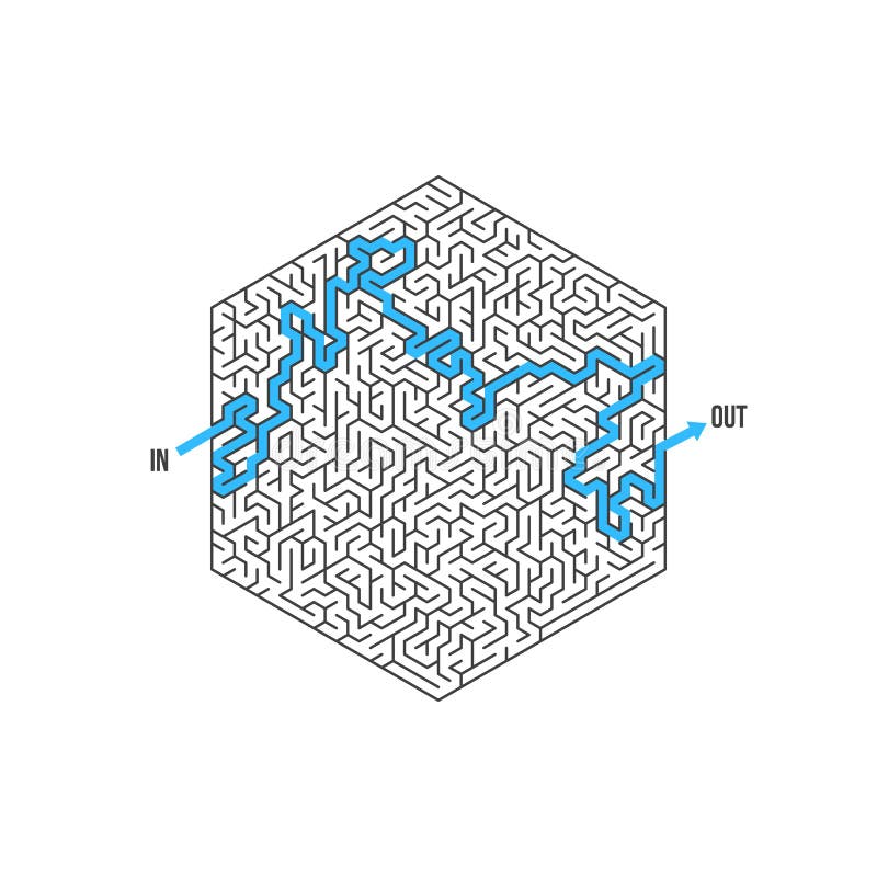 Greek Maze Puzzle Challenge with Solution Stock Vector - Illustration ...