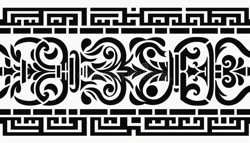 Ancient Greek Meander Border Silhouette Ornament Stock Vector ...