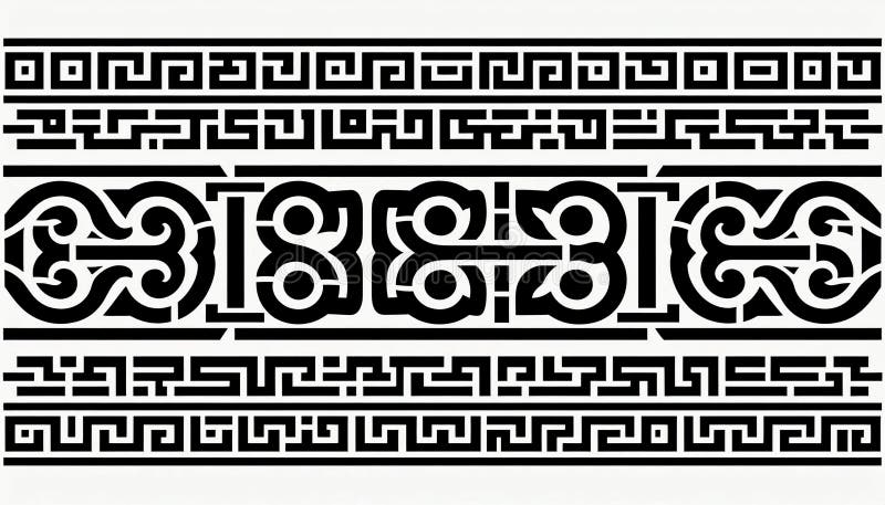 Ancient Greek Meander Border Silhouette Ornament Stock Vector ...