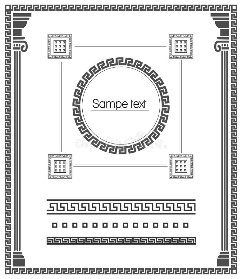 Greek Meander Decorative Elements Stock Vector - Illustration of greek ...