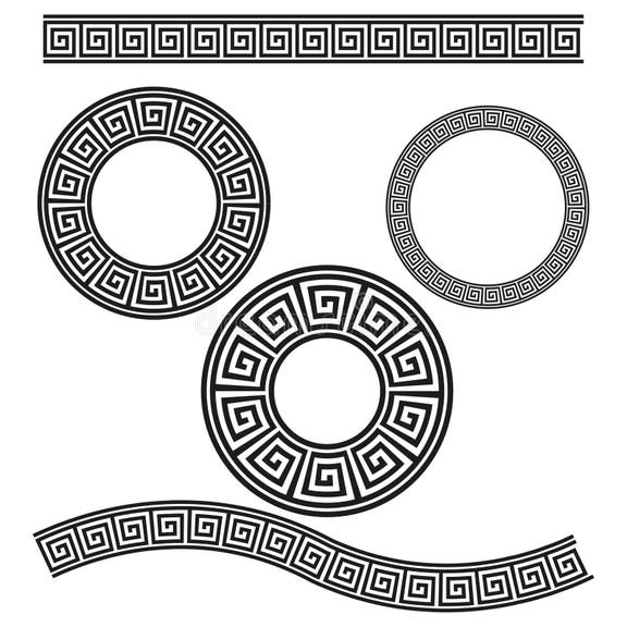 Greek Meander Ornament. Ancient Border Design. Geometric Frame Element ...
