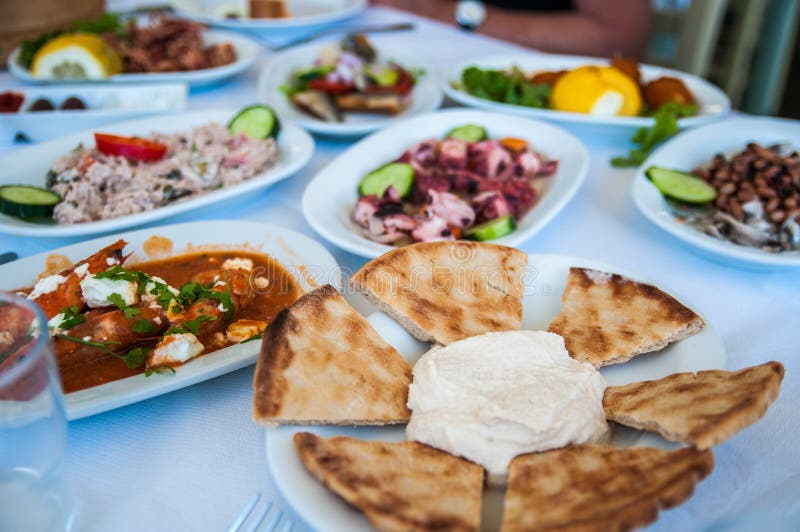 Greek meze stock image. Image of food, olives, tourism - 113947261