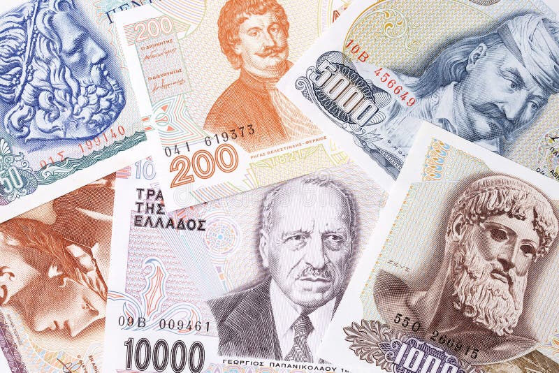 Greek Drachma In A Counting Machine Stock Photo - Image of payment ...