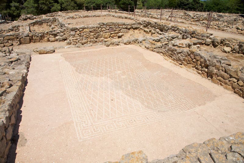 Greek mosaic floor stock photo. Image of empuries, ampurias - 20682008