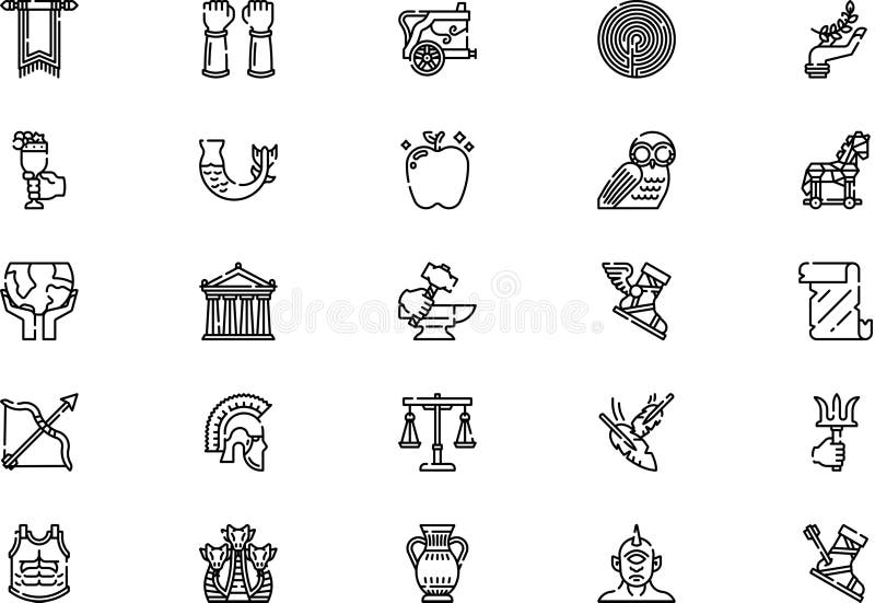 Greek Mythology Icons Stock Illustrations – 868 Greek Mythology Icons ...