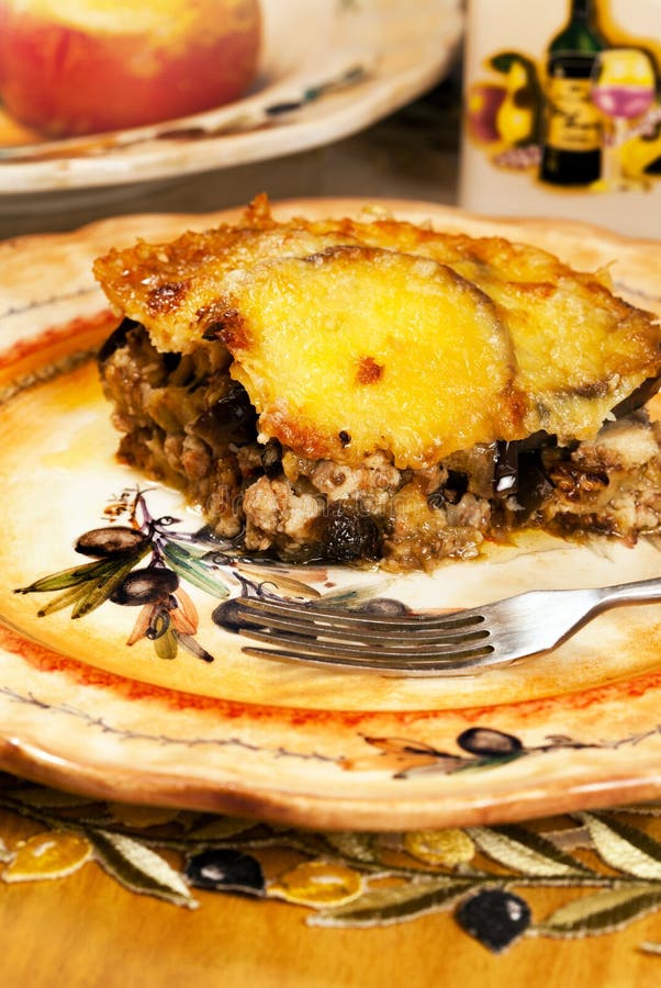 Greek National Cuisine Mussaka Stock Image - Image of mussaka, tasty ...