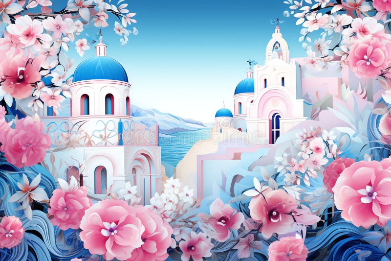 Greek Nightlife Landscape Background Stock Illustrations – 7 Greek ...