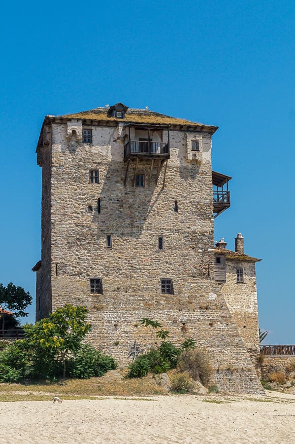 Greek old tower stock photo. Image of summer, greece - 62554076