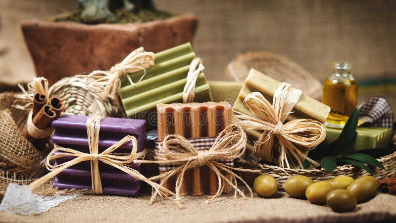 Greek Olive Soap - Arranged Closeup Stock Image - Image of closeup ...