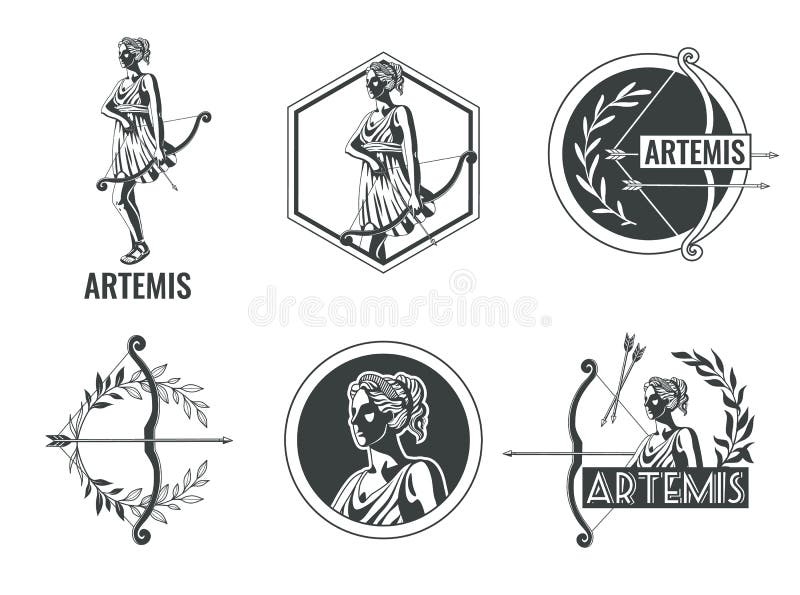Artemis Goddess Mascot Logo Design Stock Vector - Illustration of ...