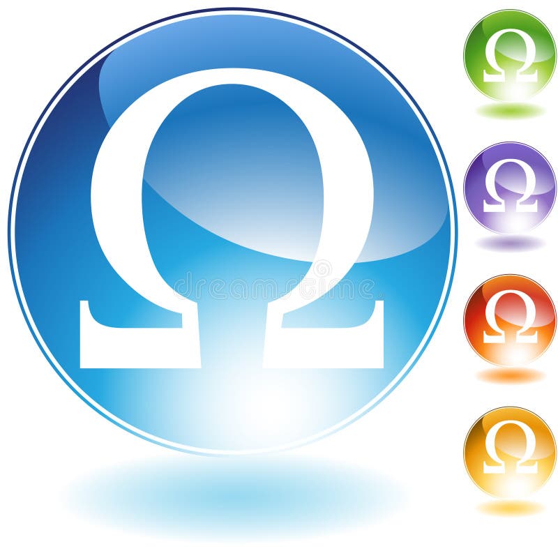 Omega symbol in gold (3d) stock illustration. Illustration of ...