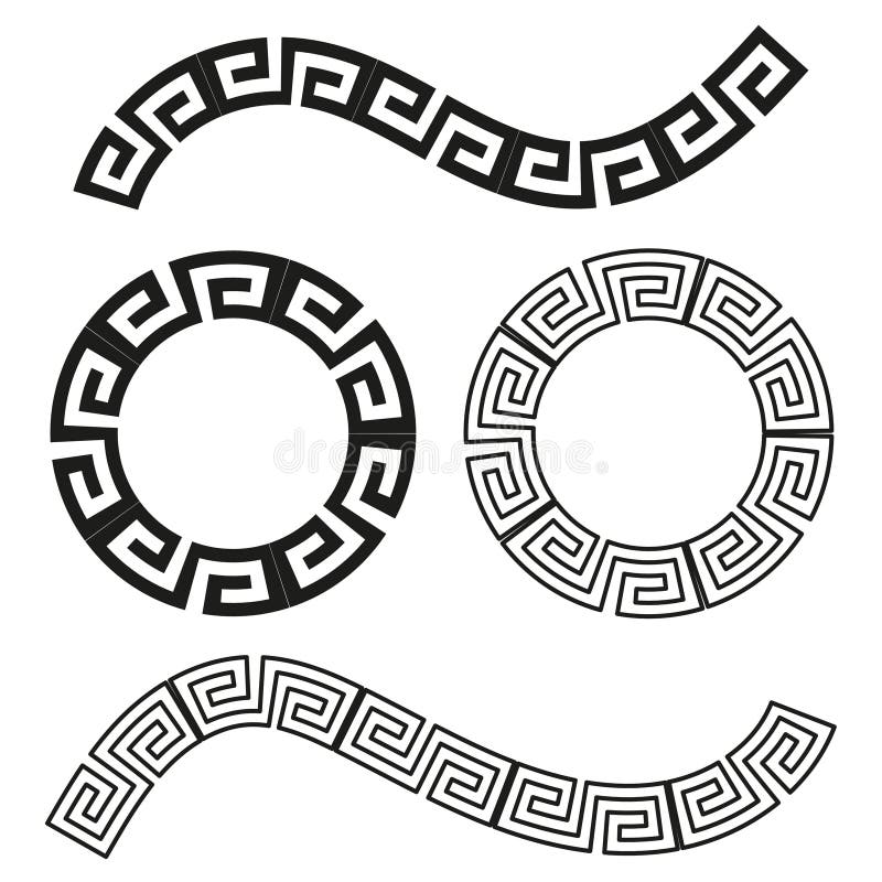 Greek Ornament Set. Ancient Meander Patterns. Geometric Border Vector ...