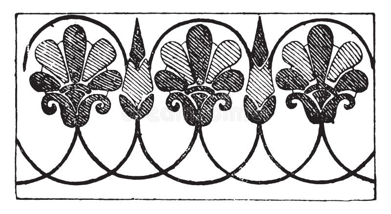 Greek Ornament, Vintage Engraving Editorial Image - Illustration of ...