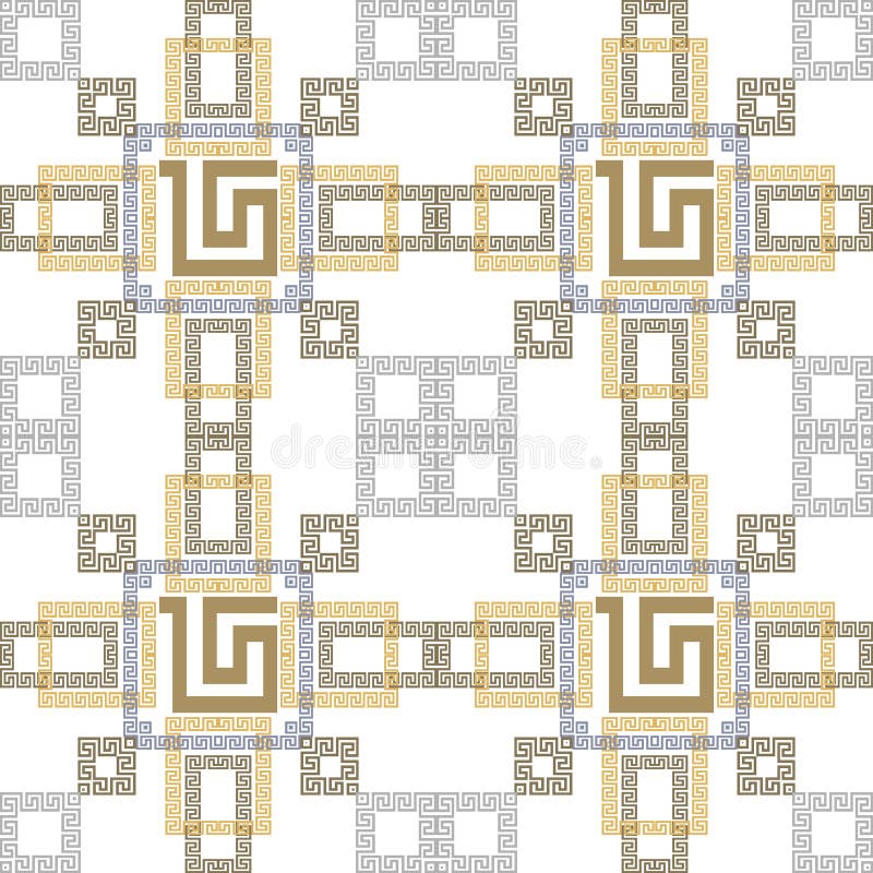 Greek Ornamental Geometric Seamless Pattern. Modern Patterned Vector ...