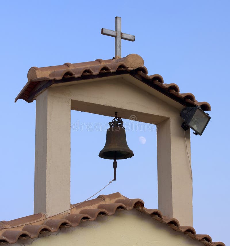 Steeple of a Greek church stock photo. Image of bell - 21134942
