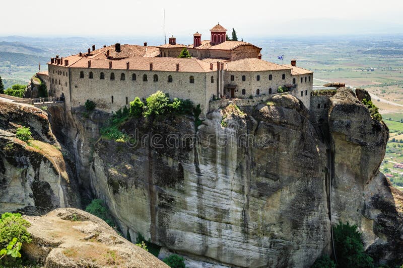 Greek Orthodox Monastery, Meteora, Greece Stock Photo - Image of abbey ...