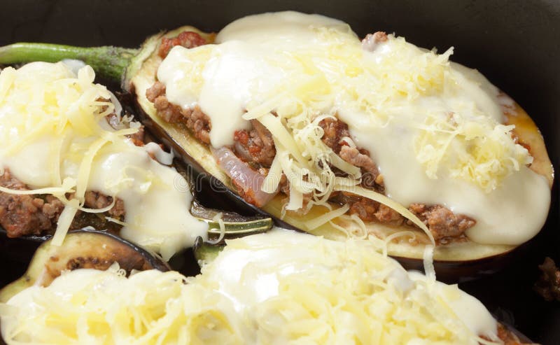 Greek Papoutsakia Oven Ready Stock Photo - Image of stuffed, ground ...