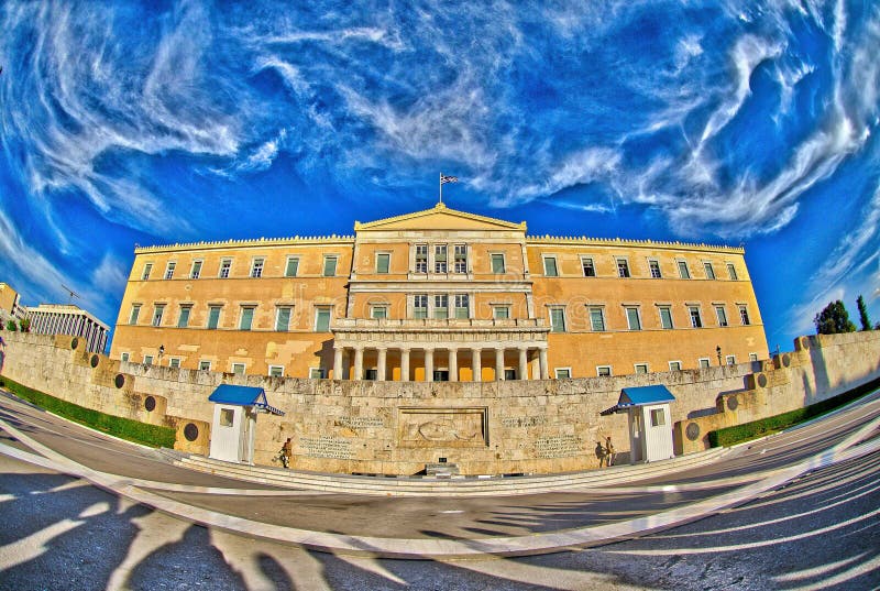 Greek parliament building stock photo. Image of front - 101786972