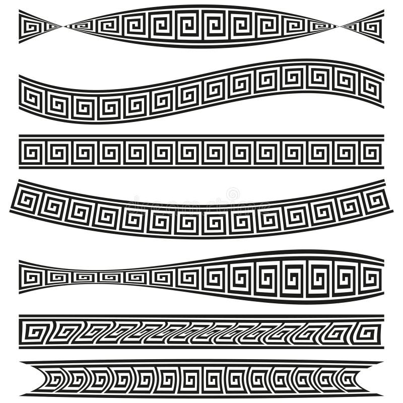 Greek Pattern Borders. Decorative Border Set. Ancient Design Elements ...