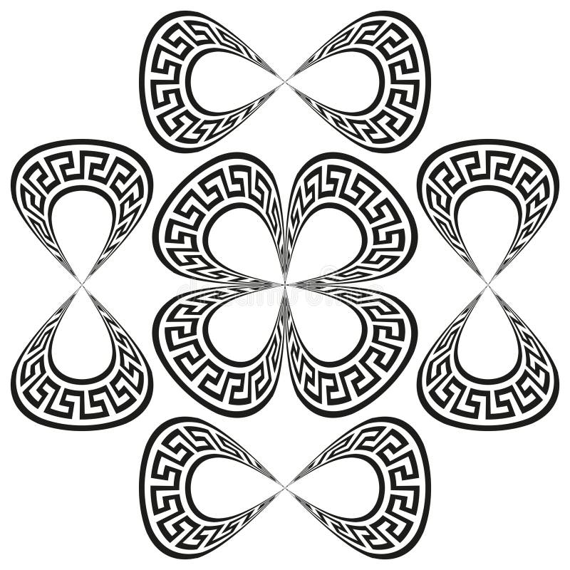 Greek Pattern Element. Infinity Loop Shape. Optical Curve Vector. Black ...