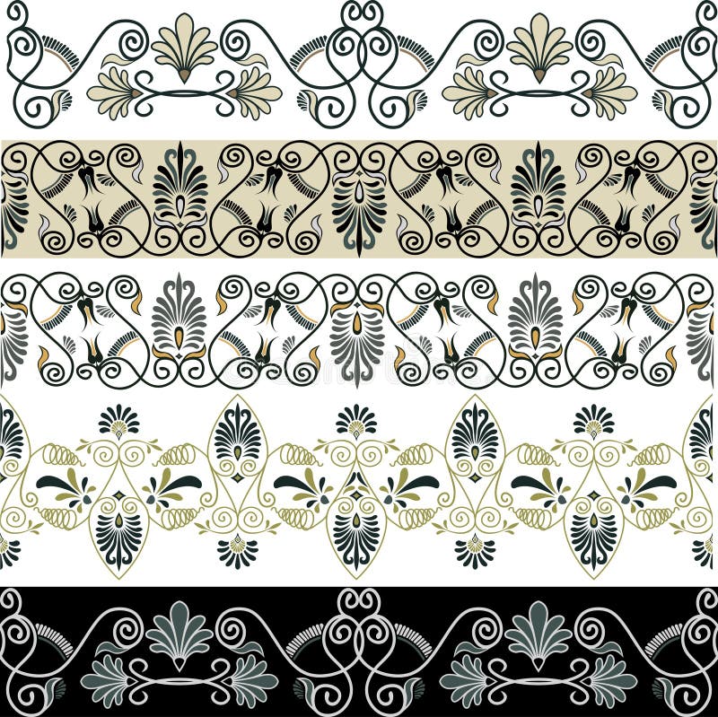Set of greek borders stock vector. Illustration of greek - 9315679