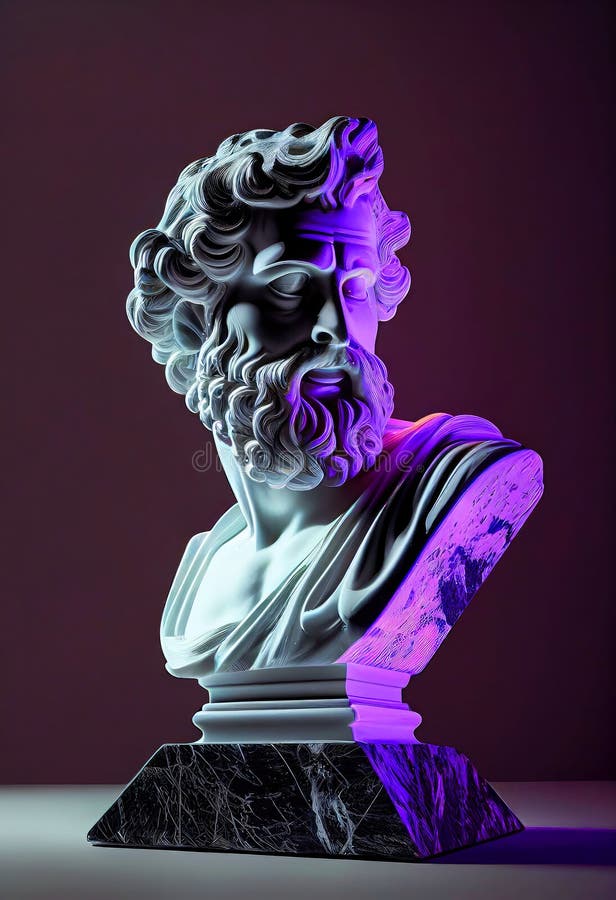 Greek Philosopher Sculpture Stock Illustration - Illustration of ...