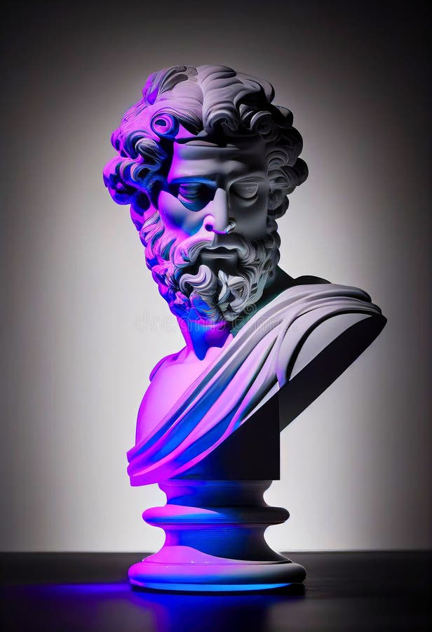 Greek Philosopher Sculpture Stock Illustration - Illustration of ...