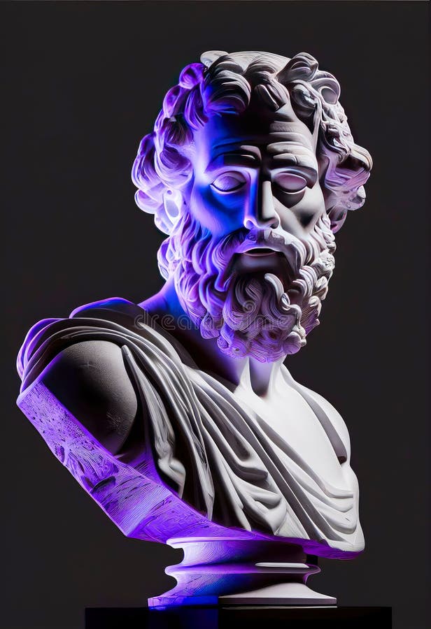 Greek Philosopher Sculpture Stock Illustration - Illustration of greek ...