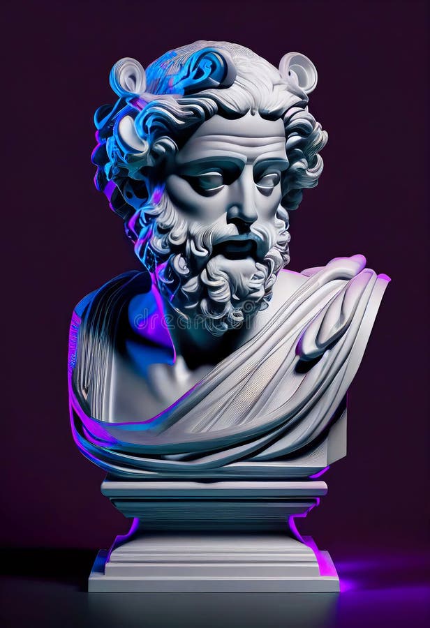 Greek Philosopher Sculpture Stock Illustration - Illustration of statue ...