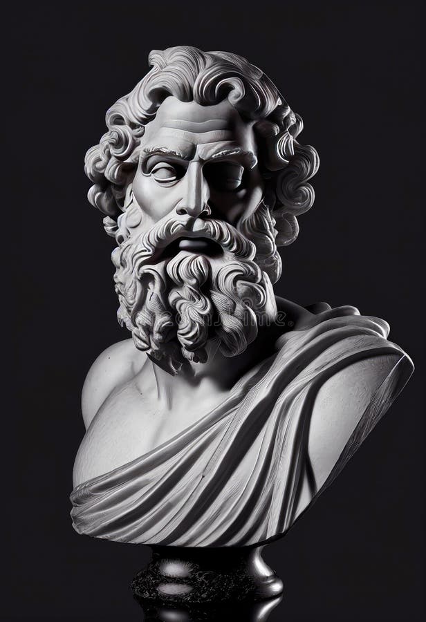 Greek Philosopher Sculpture Stock Illustration - Illustration of pose ...