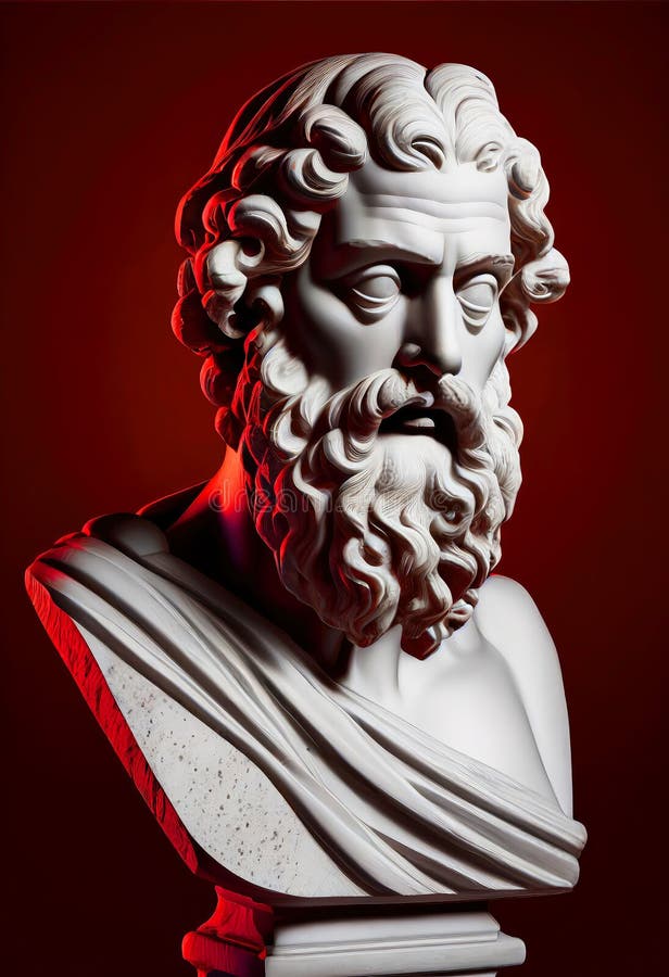Greek Philosopher Sculpture Stock Illustration - Illustration of ...