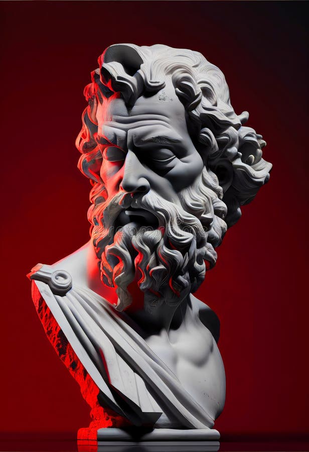 Greek Philosopher Sculpture Stock Illustration - Illustration of ...