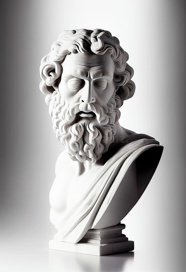 Greek Philosopher Sculpture Stock Illustration - Illustration of ...