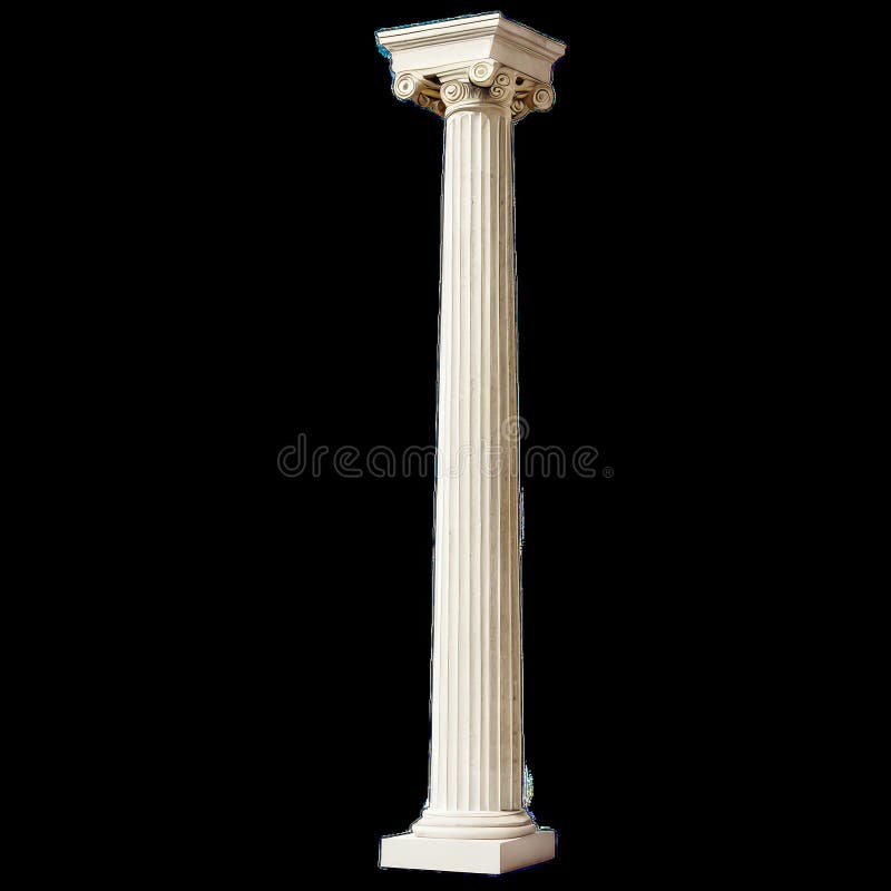 Greek Pillar Isolated on Transparent Background, Classical Design Stock ...