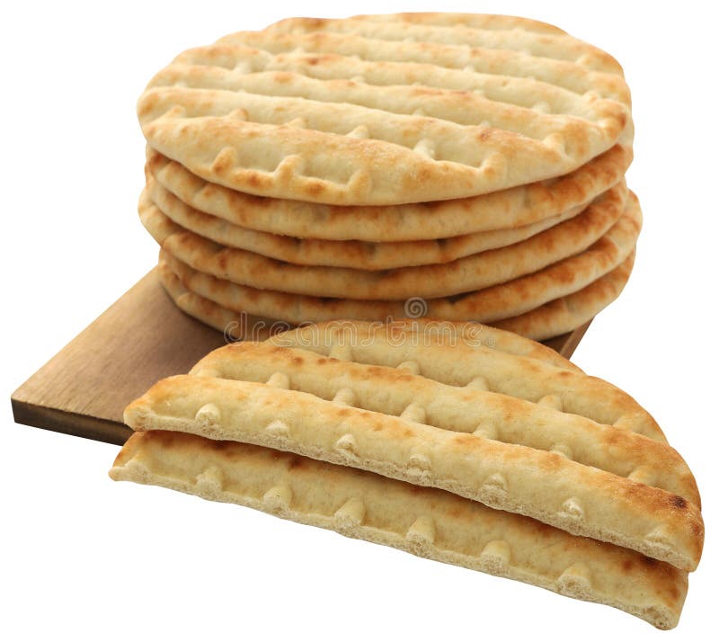 Greek Pita Bread or Flatbread Stock Photo - Image of bread, round ...