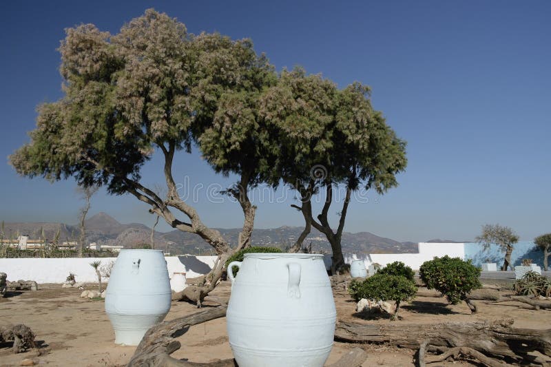 Greek Pitchers in Landscape Design Stock Image - Image of pitchers ...