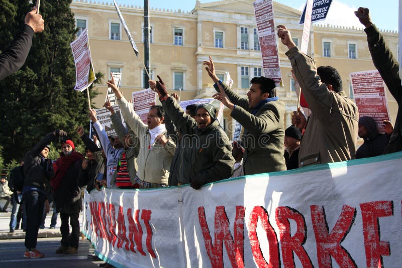 Greek Private Sector Strike Editorial Image - Image of monetary, greek ...