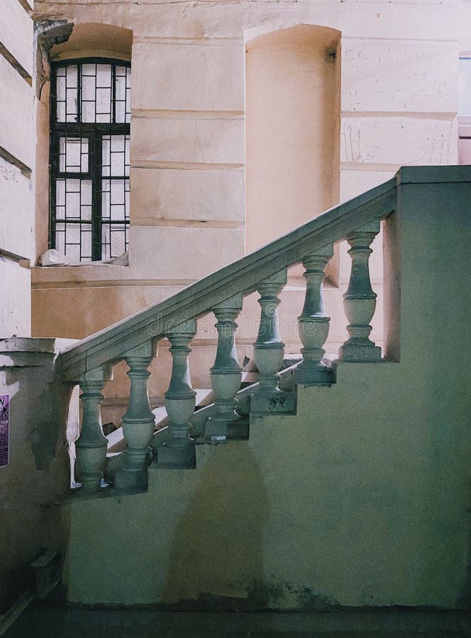 Greek Railings on an Old Building Stock Photo - Image of room, steps ...