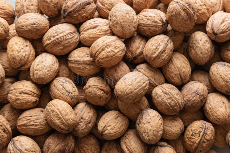 Walnut Background. Walnuts in Close-up Stock Image - Image of texture ...