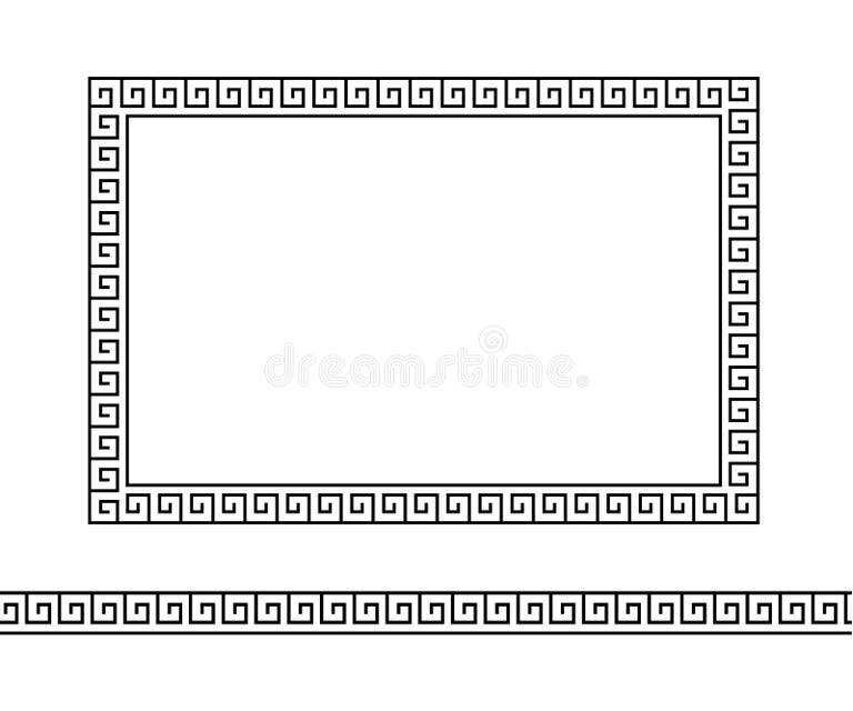 Greek Rectangular Frame. Border Meander Line Seamless Pattern ...
