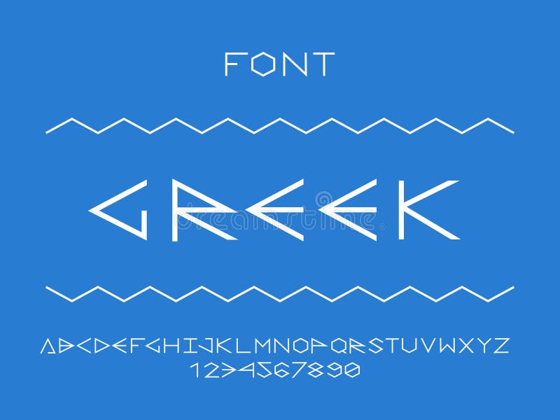 Greek Regular Font. Vector Alphabet Stock Vector - Illustration of ...