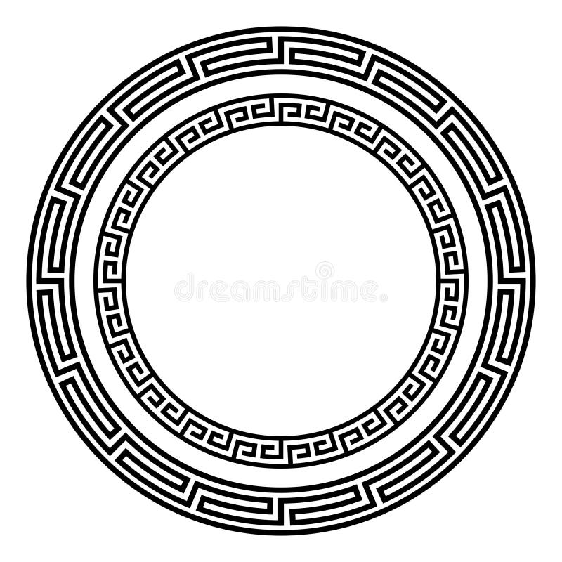 Greek Round Antique Pattern Stock Vector - Illustration of decorative ...