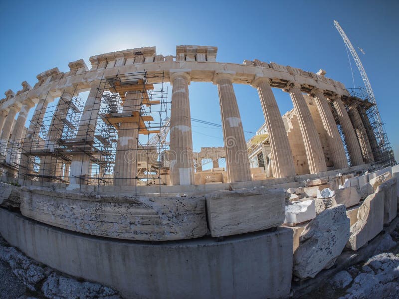 Greek Ruins at the Acropolis Stock Image - Image of amcient, ruins ...