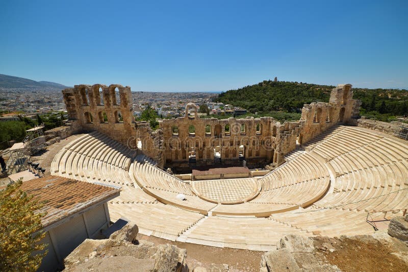 Greek Ruins Of Ancient Agora On The Acropolis In Athens, Greece Stock ...