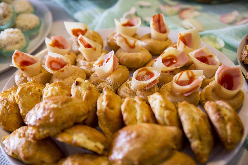 Greek Finger food stock image. Image of mortadella, cheese - 143818099