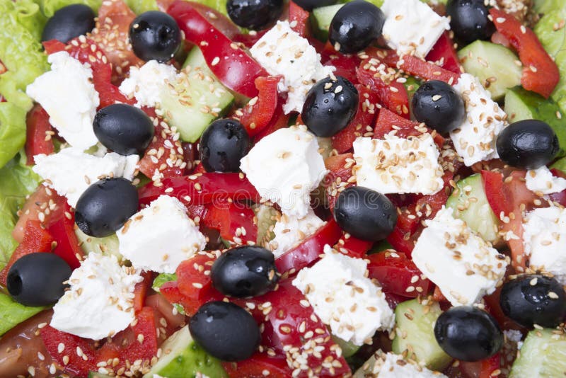 Greek salad stock image. Image of food, relish, closeup - 39014505