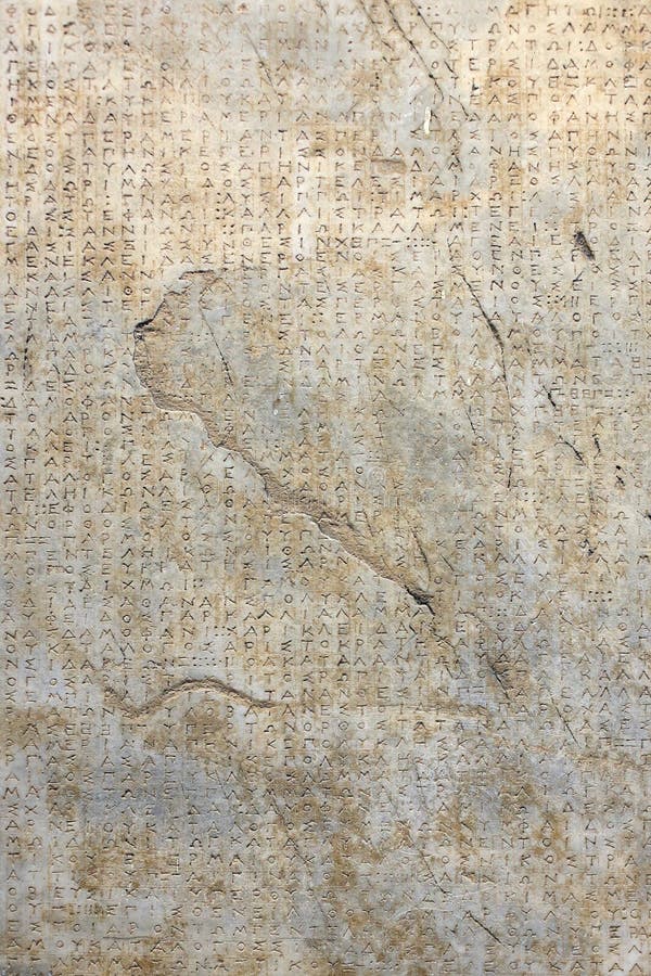 Greek Scripts in Museum of Epidauros Editorial Image - Image of stone ...