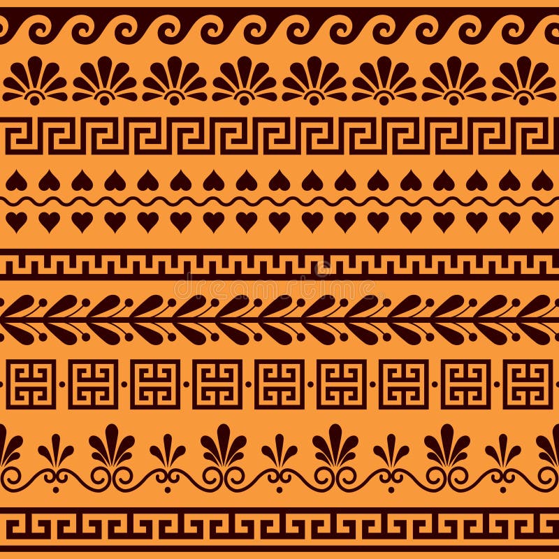 Ancient Greek Seamless Pattern - Tradional Waves and Key Pattern Form ...