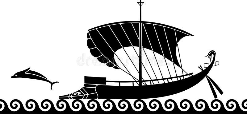 Greek ship stock vector. Illustration of ornament, journey - 25979905