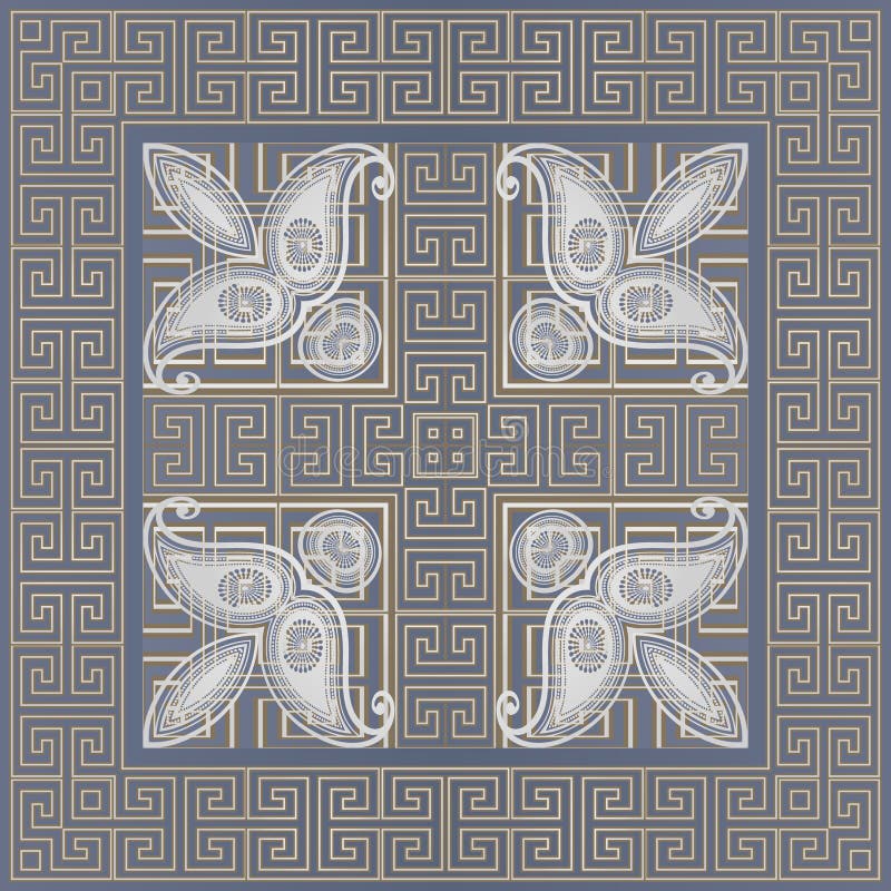 Greek Square Frame and Borders Seamless Pattern. Vector Ornamental ...